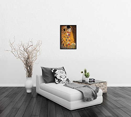 Framed Art Print, 'The Kiss (Le Baiser / Il Baccio), 1907' by Gustav Klimt: Outer Size 25 x 37"
