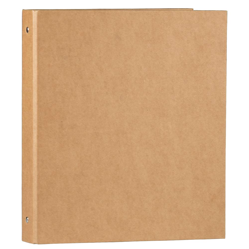JAM PAPER Kraft 1 inch Binder - Natural Recycled Kraft 3 Ring Binder - Sold Individually