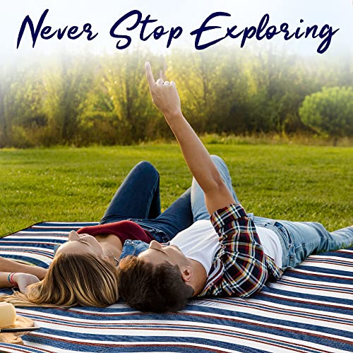 Scuddles Extra Large Picnic & Outdoor Blanket with Pocket for iPhone Keys and More Dual Layers for Outdoor Water-Resistant Handy Mat Tote Spring Summer Camping Blanket Great for The Beach