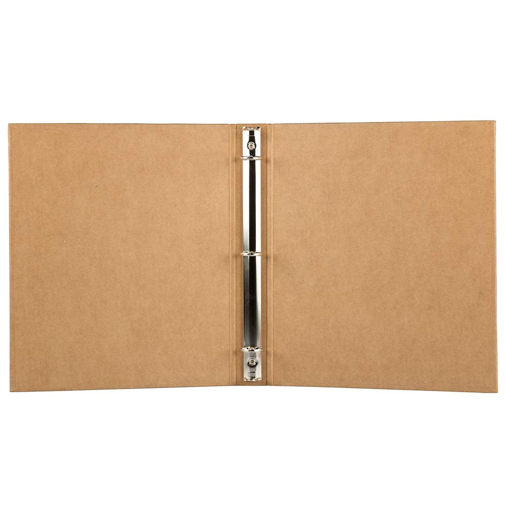 JAM PAPER Kraft 1 inch Binder - Natural Recycled Kraft 3 Ring Binder - Sold Individually