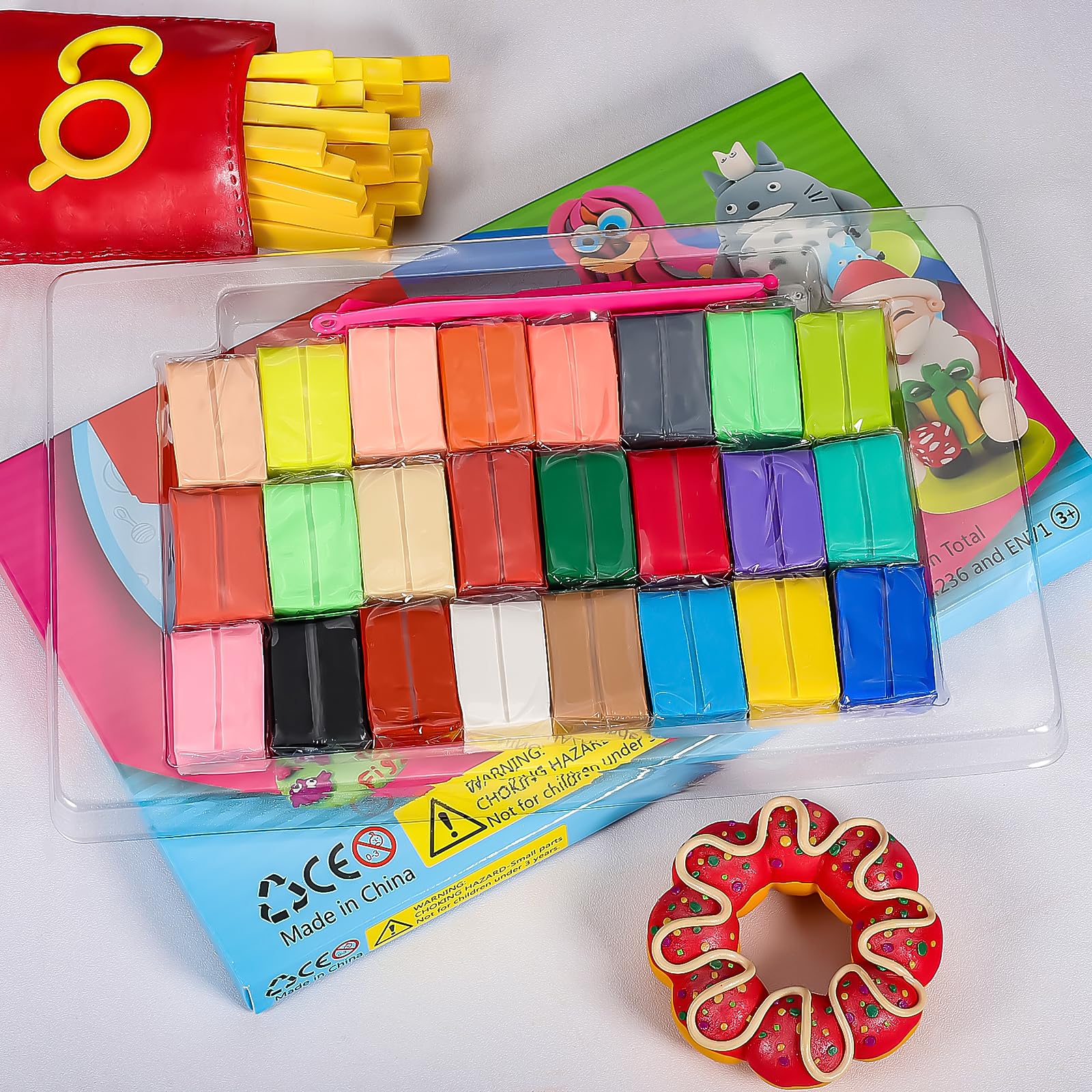 CiaraQ 24 Colors Small Block Polymer Clay Starter kit, Oven Bake Clay, CPSC Conformed Non-Toxic Molding DIY Clay, Great for Kids, Beginners.