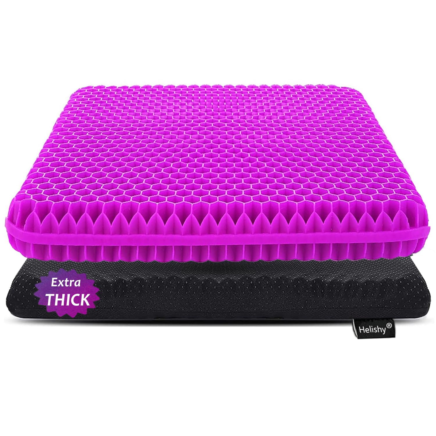 Extra Thick Gel Seat Cushion, Office Seat Cushion for Long Sitting Breathable Egg Gel Cushion for Office Home Chairs, Cars, Long Trips β Back, Sciatica, Hip, Tailbone Pain Relief Cushion (Voilet)