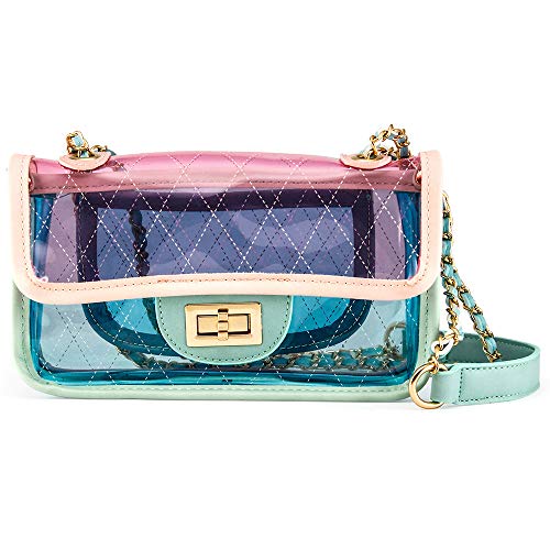 Oct17 Women Transparent PVC Plastic Cross body Durable Summer Shoulder Bag Clear Jelly Purse - Pink
