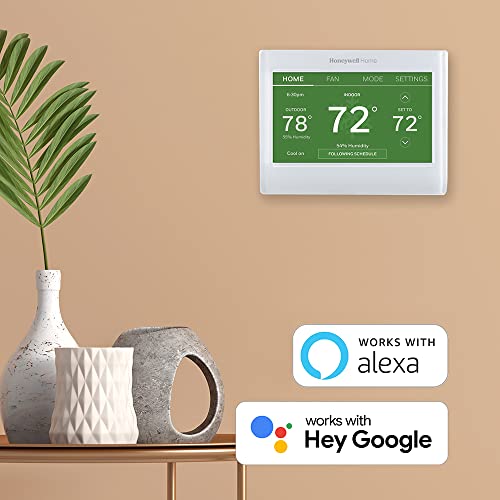 Honeywell Home RTH9600WF Smart Color Thermostat Energy Star Wi-Fi Programmable Touchscreen Alexa Ready - C-Wire Required, Not Compatible with Line Volt Heating