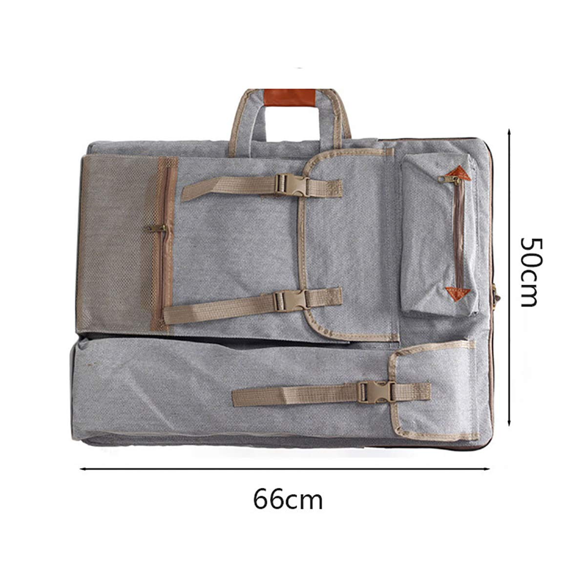 kucy 4K Artist Portfolio Drawing Board Bag Dual Use Backpack Case Tote Bag Shoulder Bag with Zipper for Artist Painter(Grey)