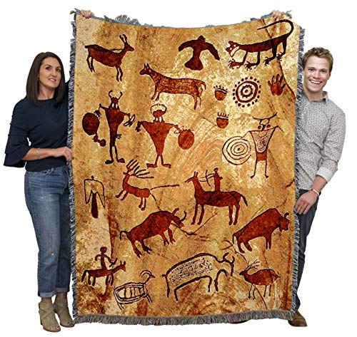 Pure Country Weavers Rock Art of The Ancients Blanket - Southwest Cave Rock Art - Gift Tapestry Throw Woven from Cotton - Made in The USA (72x54)