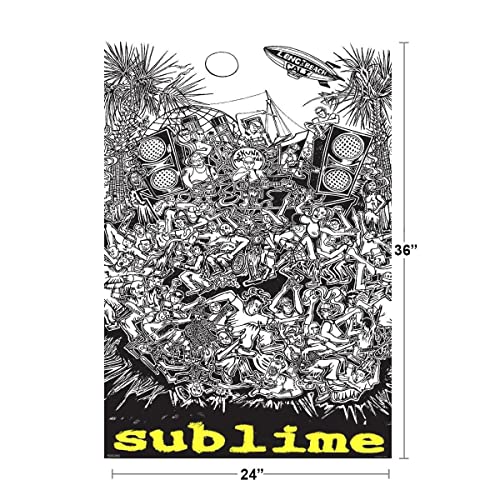 Pyramid America Sublime Cartoon Long Beach California Beach Party Music Concert Cool Wall Decor Art Print Poster 24x36