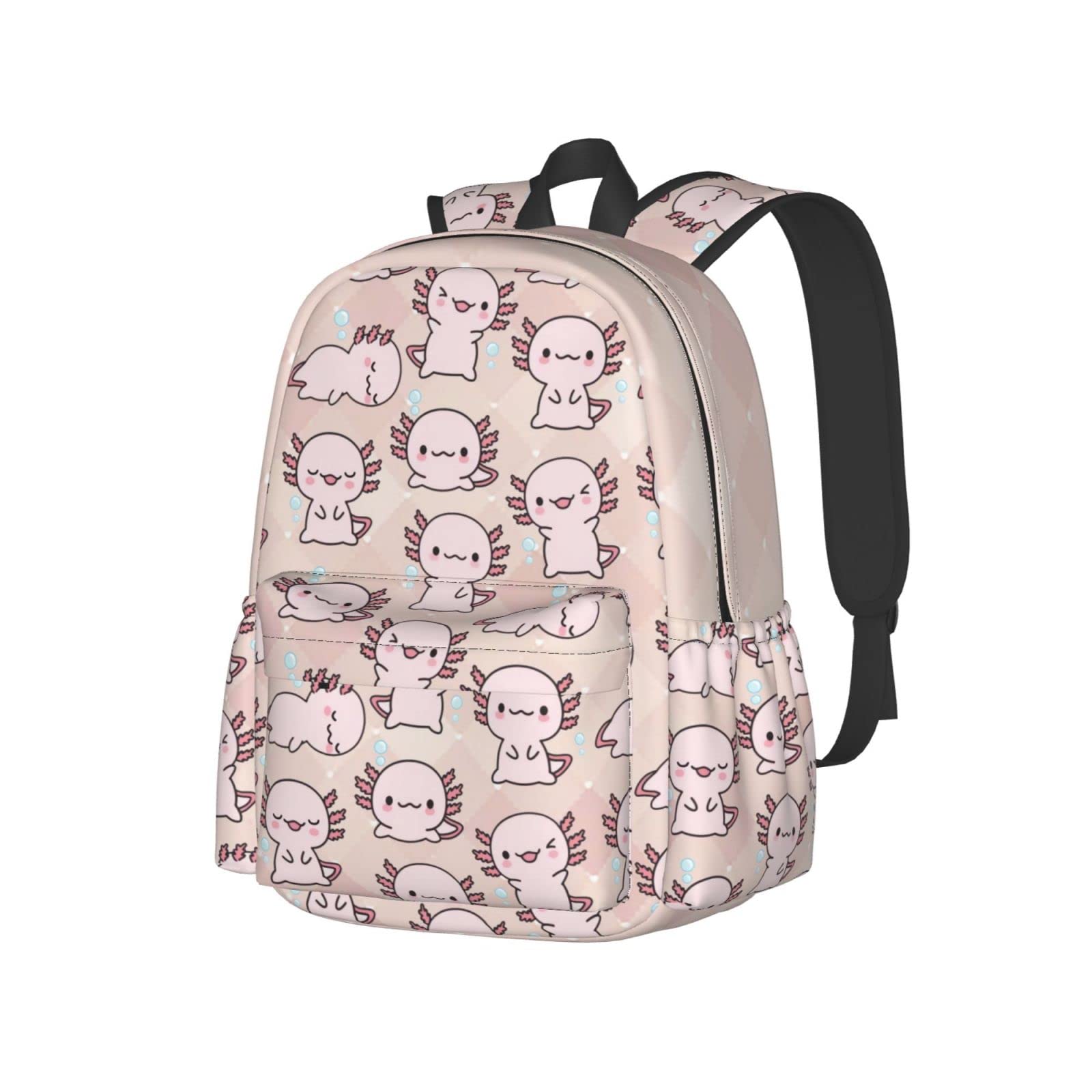 Axolotl Pattern Backpack Lightweight For Teens Boys Girls Backpacks Bookbags Daypack
