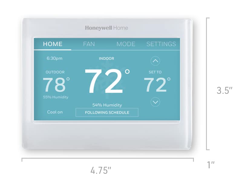 Honeywell Home RTH9600WF Smart Color Thermostat Energy Star Wi-Fi Programmable Touchscreen Alexa Ready - C-Wire Required, Not Compatible with Line Volt Heating