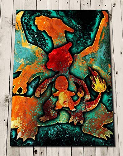 CHARIZARD Charmeleon Charmander EVOLUTION POKEMON Art Print Poster Wall Decor