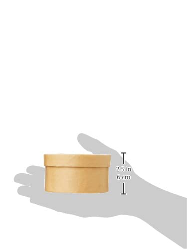Glorex Round Cardboard Storage Box – Natural – 10 x 10 x 5.5 cm