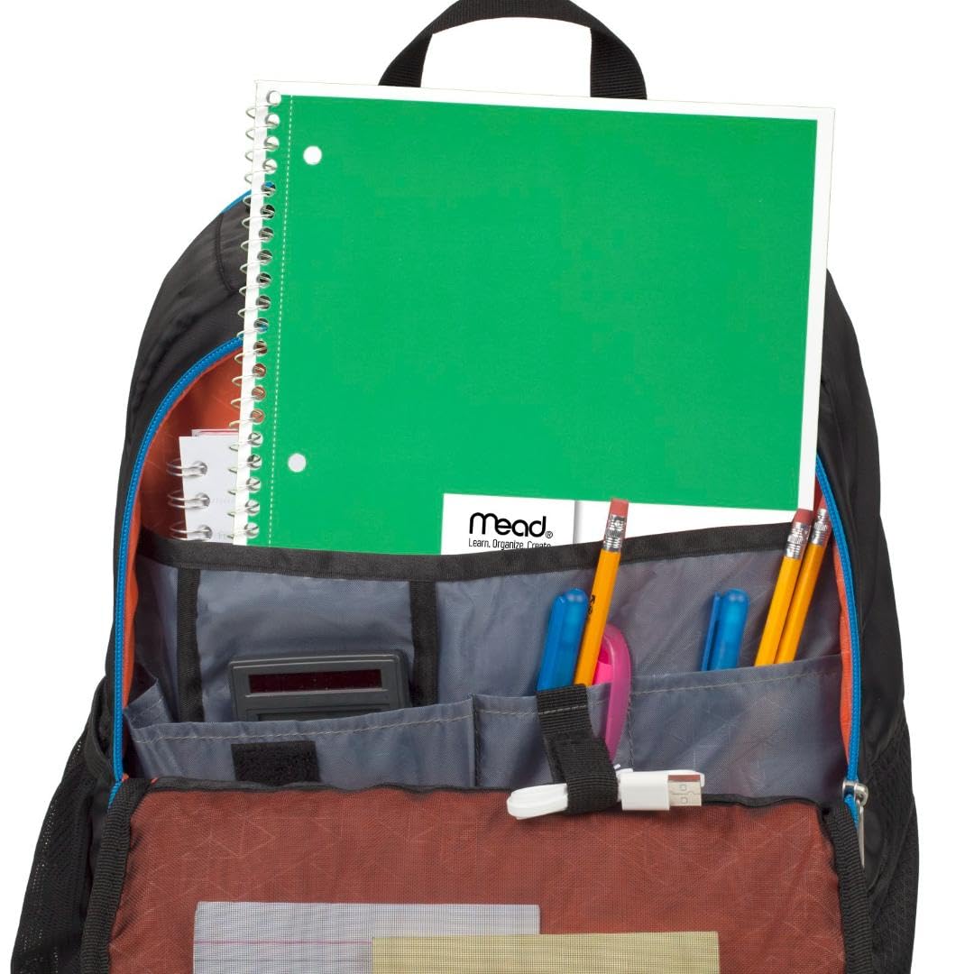 Mead Spiral Notebooks, 6 Pack, 1-Subject, Wide Ruled Paper, 10-1/2" x 8", 70 Sheets per Notebook, Assorted Colors (73063)