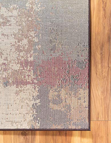 Unique Loom Barista Collection Modern, Abstract, Urban, Geometric, Distressed, Rustic, Warm Colors Area Rug, 10 ft x 14 ft, Multi/Beige