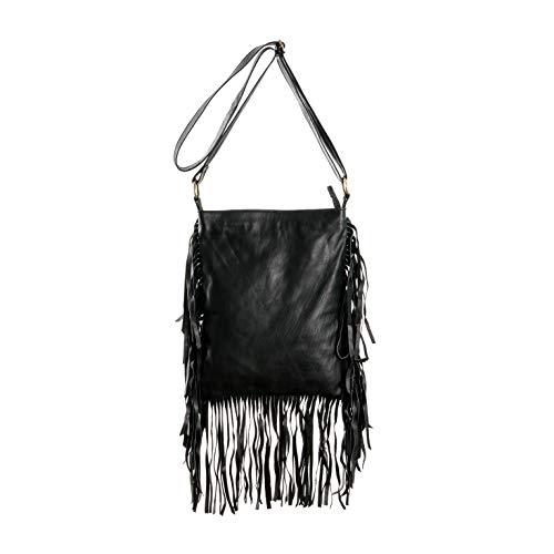 Black Boho Bag| Real Leather | Fringe Purse | Bohemian Bags | Hobo Tote Handbag