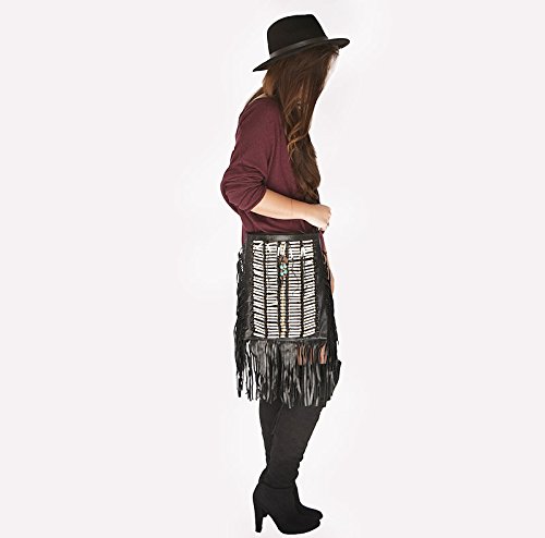 Black Boho Bag| Real Leather | Fringe Purse | Bohemian Bags | Hobo Tote Handbag