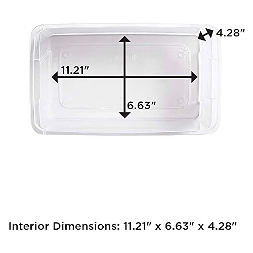 Homz 6 Quart Plastic Multipurpose Stackable Storage Container Bins with Secure Latching Lid for Home and Office Organization, Clear (10 Pack)