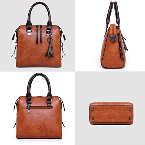SegaterĀ® Women Fashion Handbag+Shoulder Bag+Purse+Card Purse Faux Leather Tote 4 Pieces