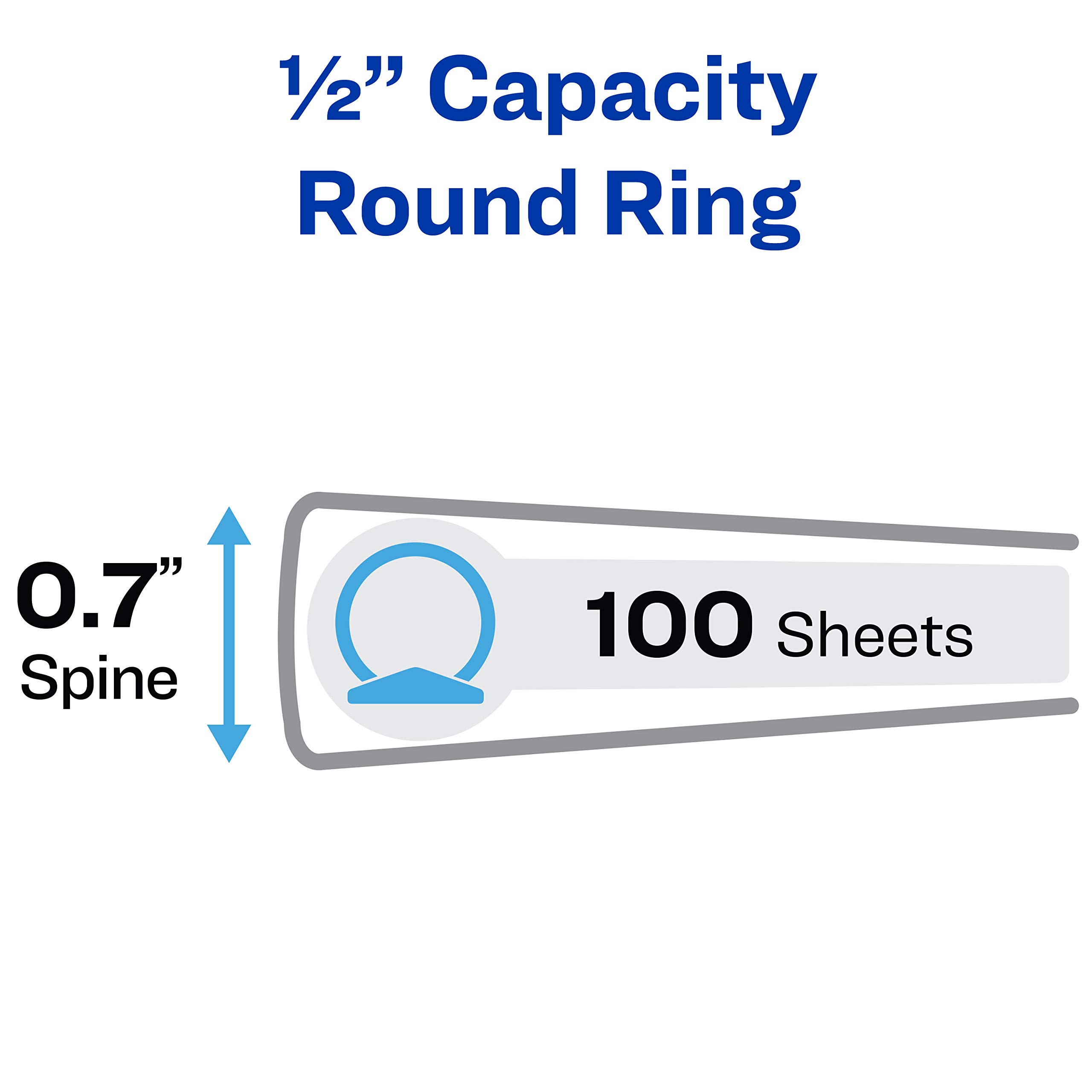 Avery Economy View 3 Ring Binder, 0.5" Round Rings, 1 Black Binder (05705)