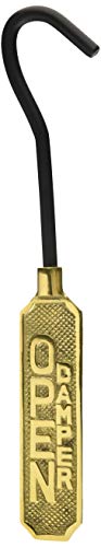 Upper Deck Solid Brass Metal Open/Closed Fireplace Damper Sign Hanging Flue Pull Hook
