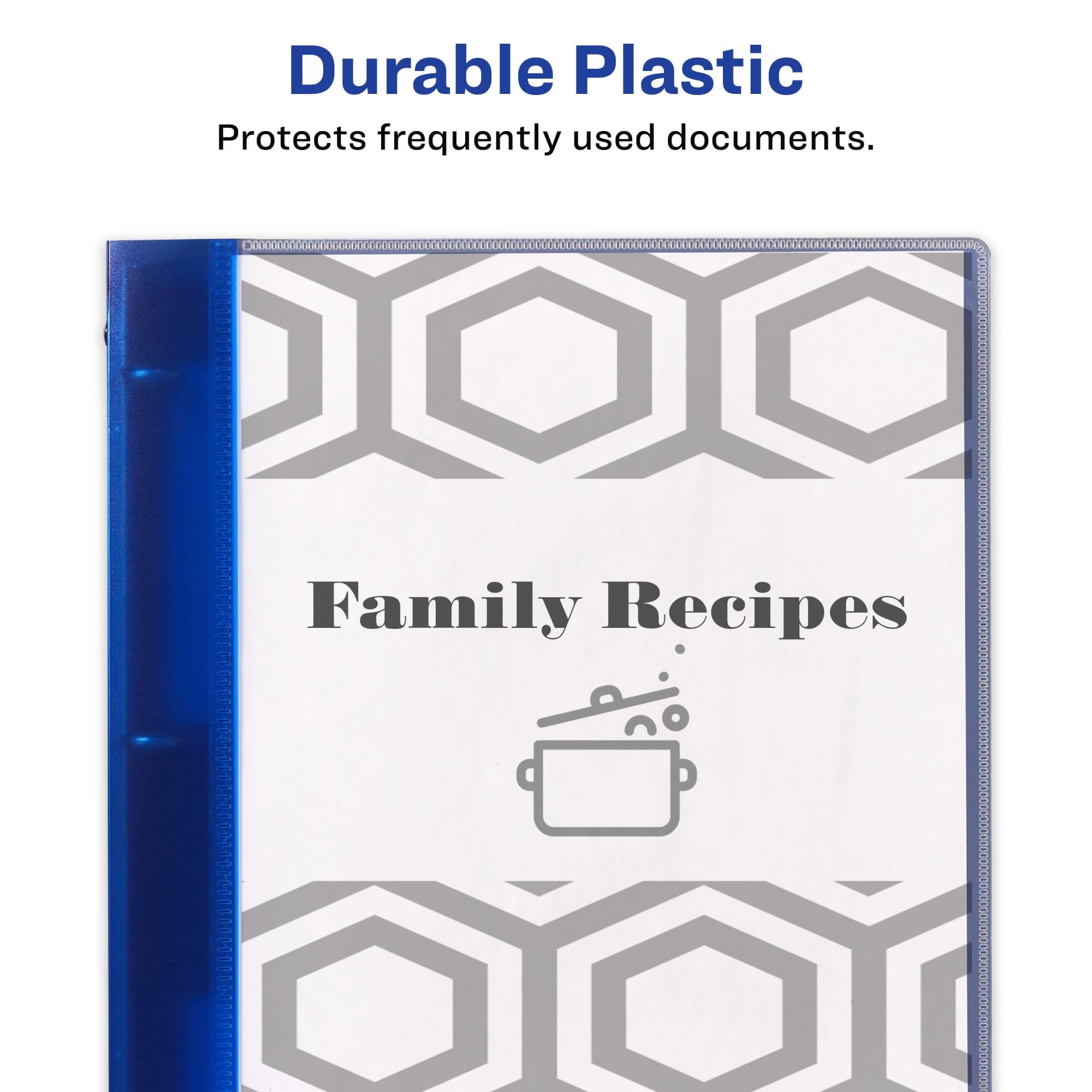 Avery Flexible View 3 Ring Binder, 1 Inch Round Rings, 1 Blue Binder (17675)