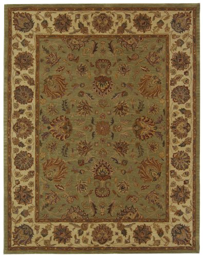 SAFAVIEH Heritage Collection 9'6" x 13'6" Green / Gold HG343A Handmade Traditional Oriental Premium Wool Area Rug