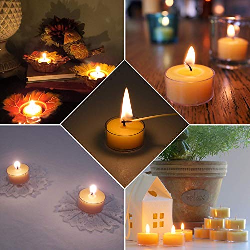 100% Pure Raw Beeswax Tea Lights Candles Organic Hand Made (Set of 12)