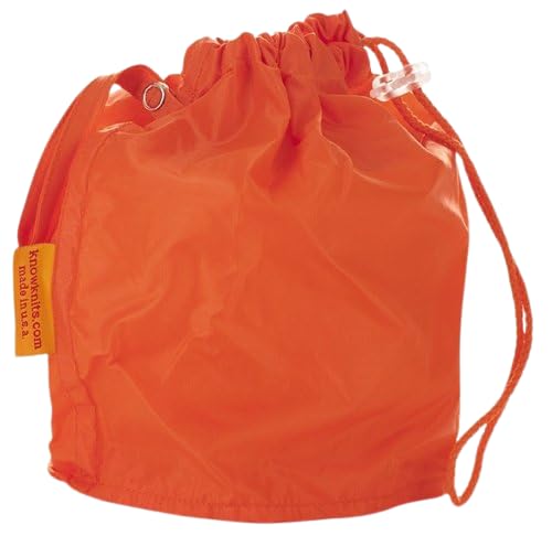 Orange Small GoKnit Pouch Project Bag w/ Loop & Drawstring