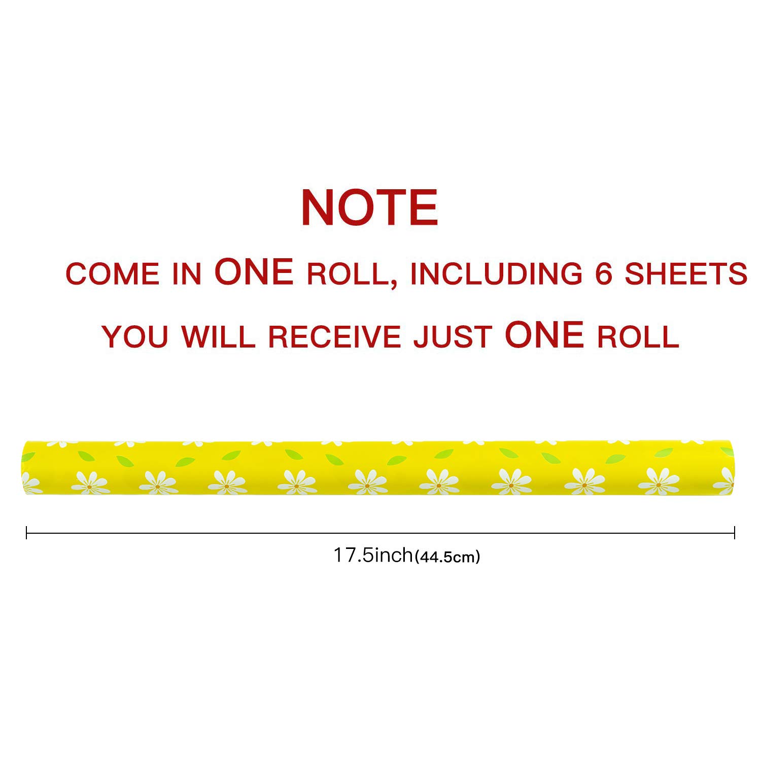 WRAPAHOLIC Wrapping Paper Sheet - Spring Easter Pattern for Birthday, Holiday, Party, Baby Shower - 1 Roll Contains 6 Sheets - 17.5 inch X 39.3 inch Per Sheet