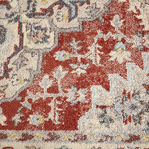 Home Dynamix Venice Loreta Area Rug, 7 ft 10 in x 10 ft 2 in, Terra-Ivory