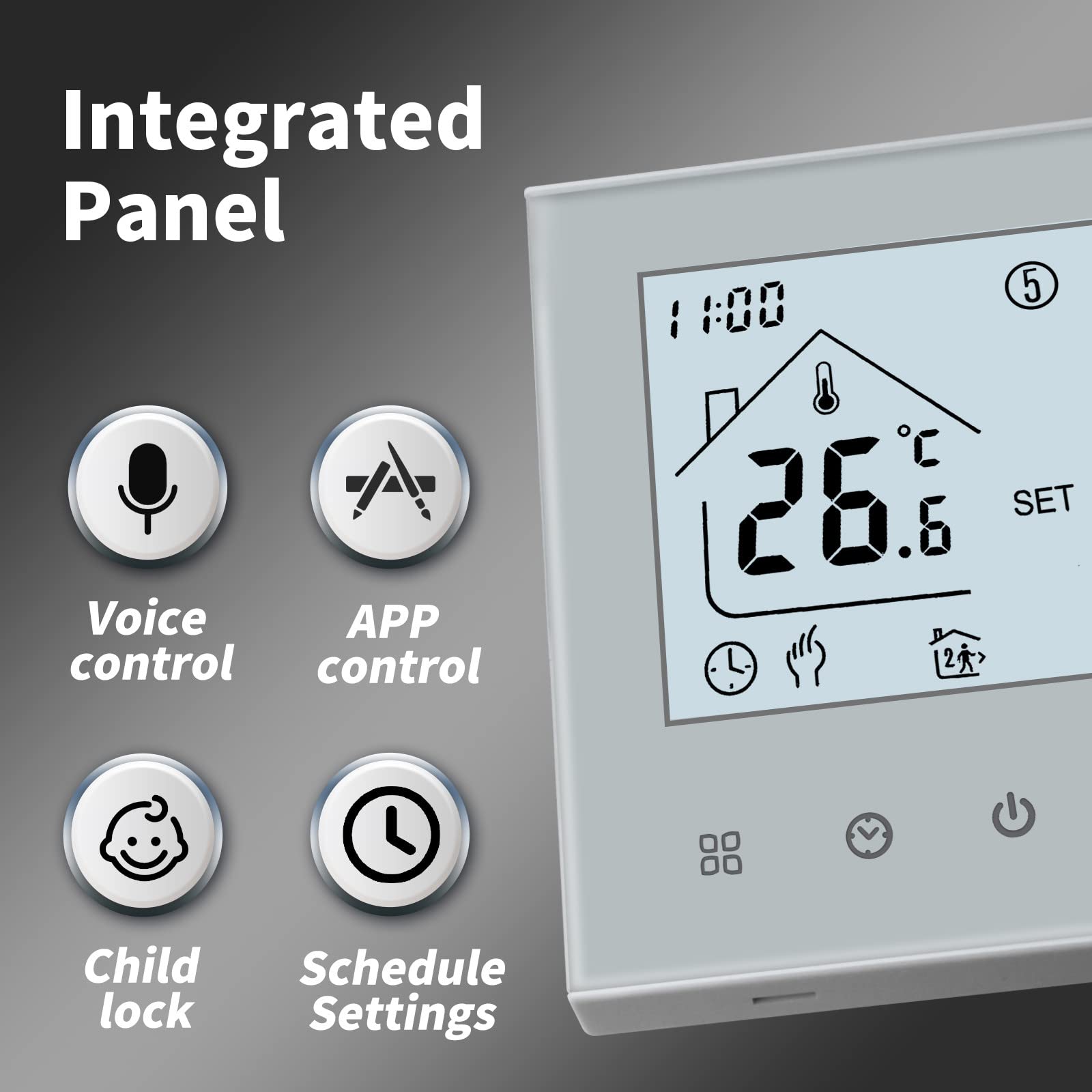 MincoHome Smart Thermostat 16A Save Energy Underfloor Heating Temperature Controller WiFi Voice App Connect Compatible Amazon Alexa, Google Assistant (White for Electric Heating)