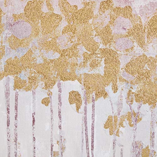 Madison Park Wall Art Living Room Decor - Embelished Gold Foil Triptych Canvas Home Accent Dining, Bathroom Decoration, Ready to Hang Painting for Bedroom, 15" x 35", Twilight Forest Blush 3 Piece