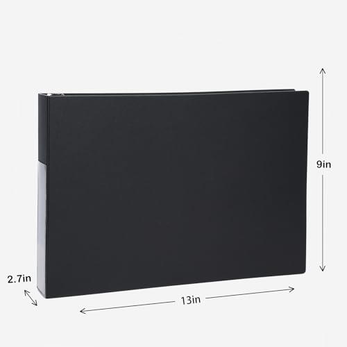 3 Rings Business Check Binder for 3 on a Page Checks, Fit 3 & 9 Holes Check (9" x 13")