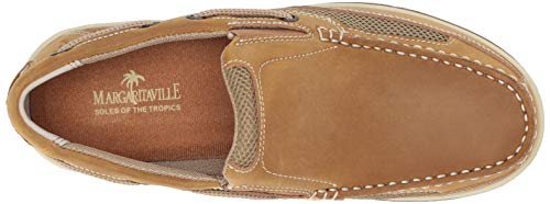 Margaritaville Men's Anchor Slip On Boat Shoe, Light Tan, 10.5