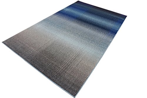 Unique Loom Estrella Collection Distressed, Gradient, Dark Colors, Abstract, Modern Area Rug, 5 ft x 8 ft, Blue/Beige