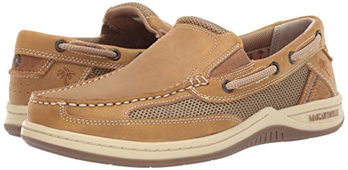 Margaritaville Men's Anchor Slip On Boat Shoe, Light Tan, 10.5