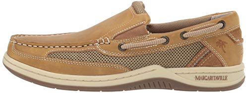 Margaritaville Men's Anchor Slip On Boat Shoe, Light Tan, 10.5