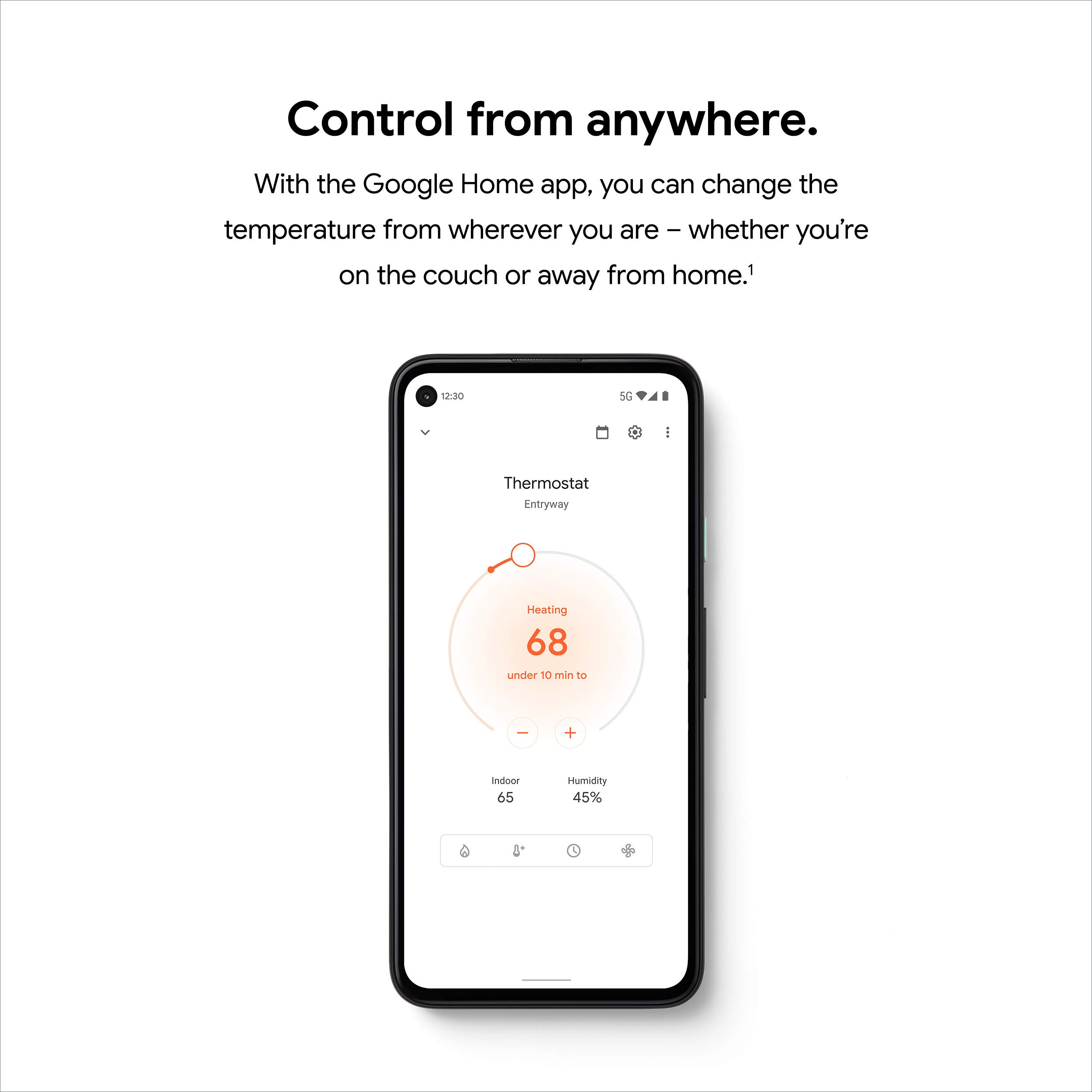 Google Nest Smart Thermostat for Home, Programmable WIFI Thermostat - Fog (Renewed)