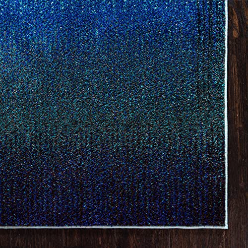 Unique Loom Estrella Collection Distressed, Gradient, Dark Colors, Abstract, Modern Area Rug, 5 ft x 8 ft, Blue/Beige