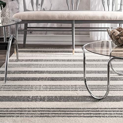 nuLOOM Striped Kelsi Area Rug, 7' 10" x 11' 2", Grey