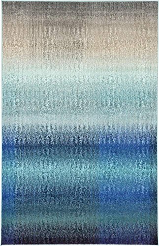 Unique Loom Estrella Collection Distressed, Gradient, Dark Colors, Abstract, Modern Area Rug, 5 ft x 8 ft, Blue/Beige