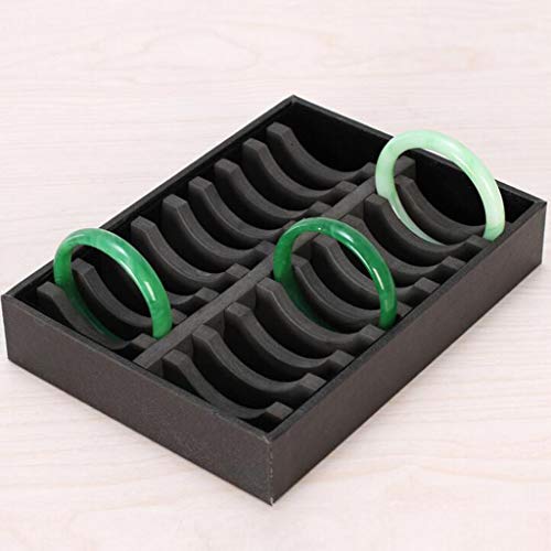 Fityle 20 Slots Bracelet Bangle Holder Jewelry Display Storage Showcase Box Tray - Black