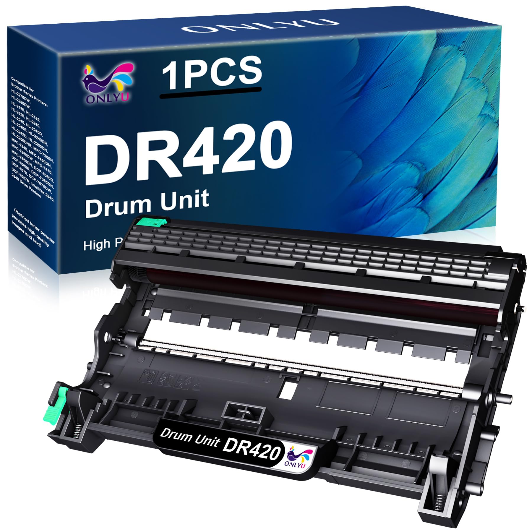ONLYU Compatible Drum Unit Replacement for Brother DR420 DR 420 for Brother HL-2270DW HL-2280DW HL-2230 HL-2240 MFC-7360N MFC-7860DW DCP-7065DN Intellifax 2840 2940 Printer (1 Pack)