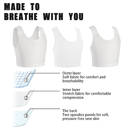 XUJI Chest Binder for Transgender FTM Women Tomboy Cosplay (W, M)