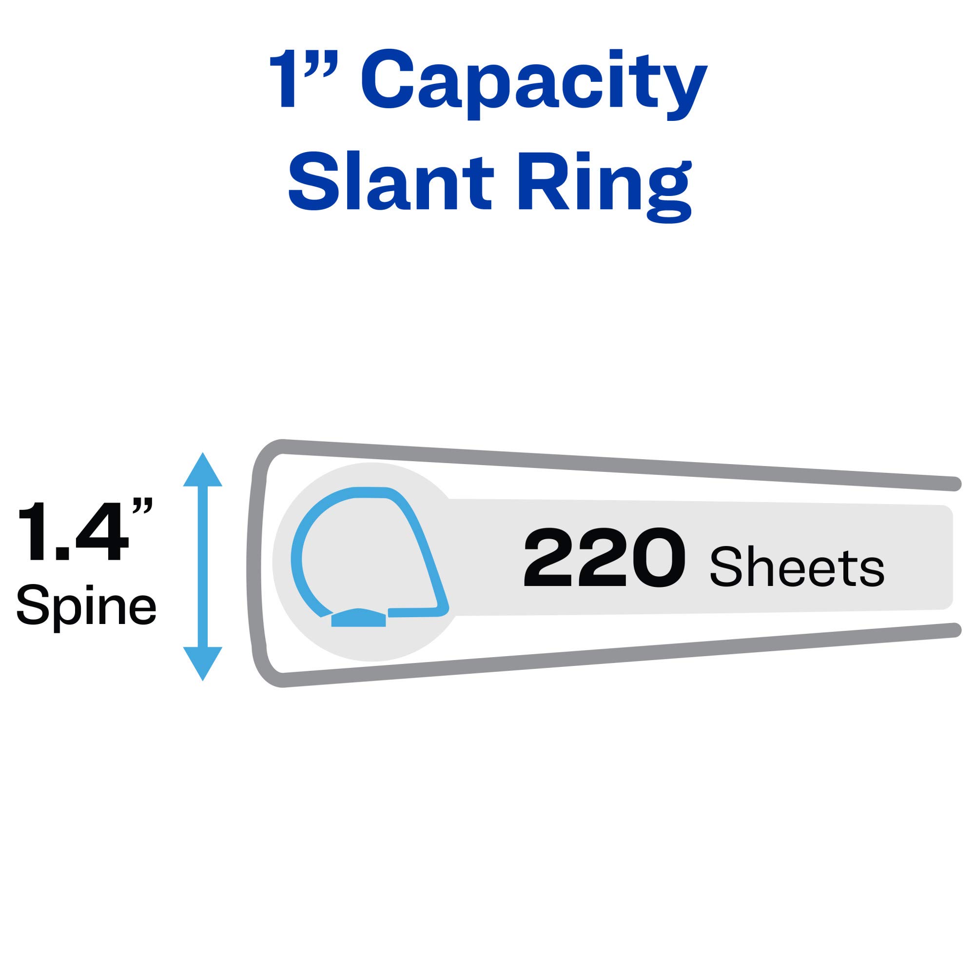 Avery Heavy-Duty View 3 Ring Binder, 1" Slant Rings, Holds 11" x 17" Paper, 1 White Binder (72124)
