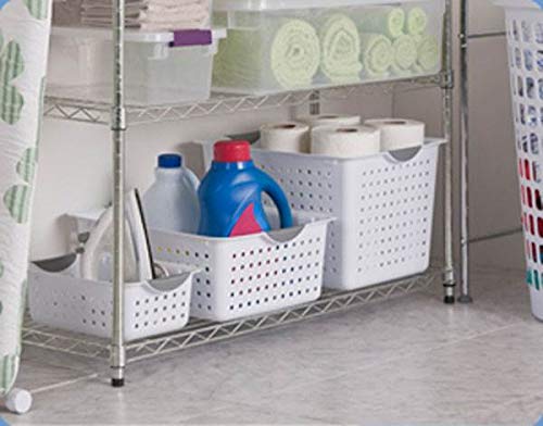 Sterilite 16228012 Small Ultra Plastic Storage Organizer Basket, White (36 Pack)