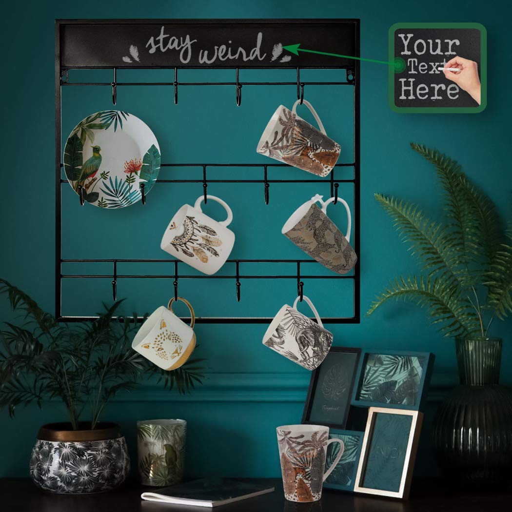 Qiang Ni Coffee Mug Holder - Wall-Mounted Cup Rack Hanger with Organizer Your Coffee Bar