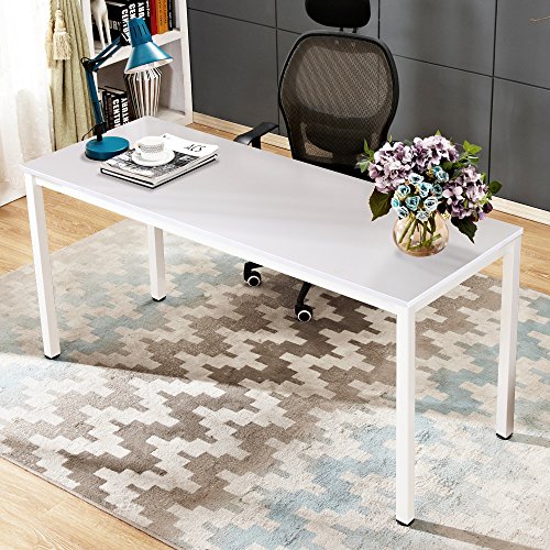Need White Computer Desk, 63 inches Home Office Desk, Large Writing Desk, Long Workstation Office Desk