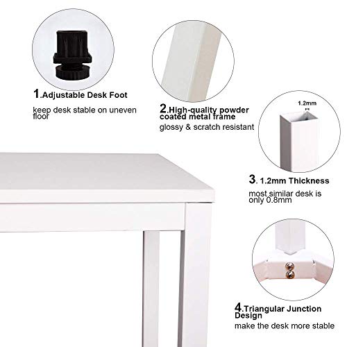 Need White Computer Desk, 63 inches Home Office Desk, Large Writing Desk, Long Workstation Office Desk