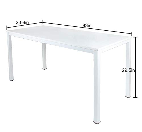 Need White Computer Desk, 63 inches Home Office Desk, Large Writing Desk, Long Workstation Office Desk