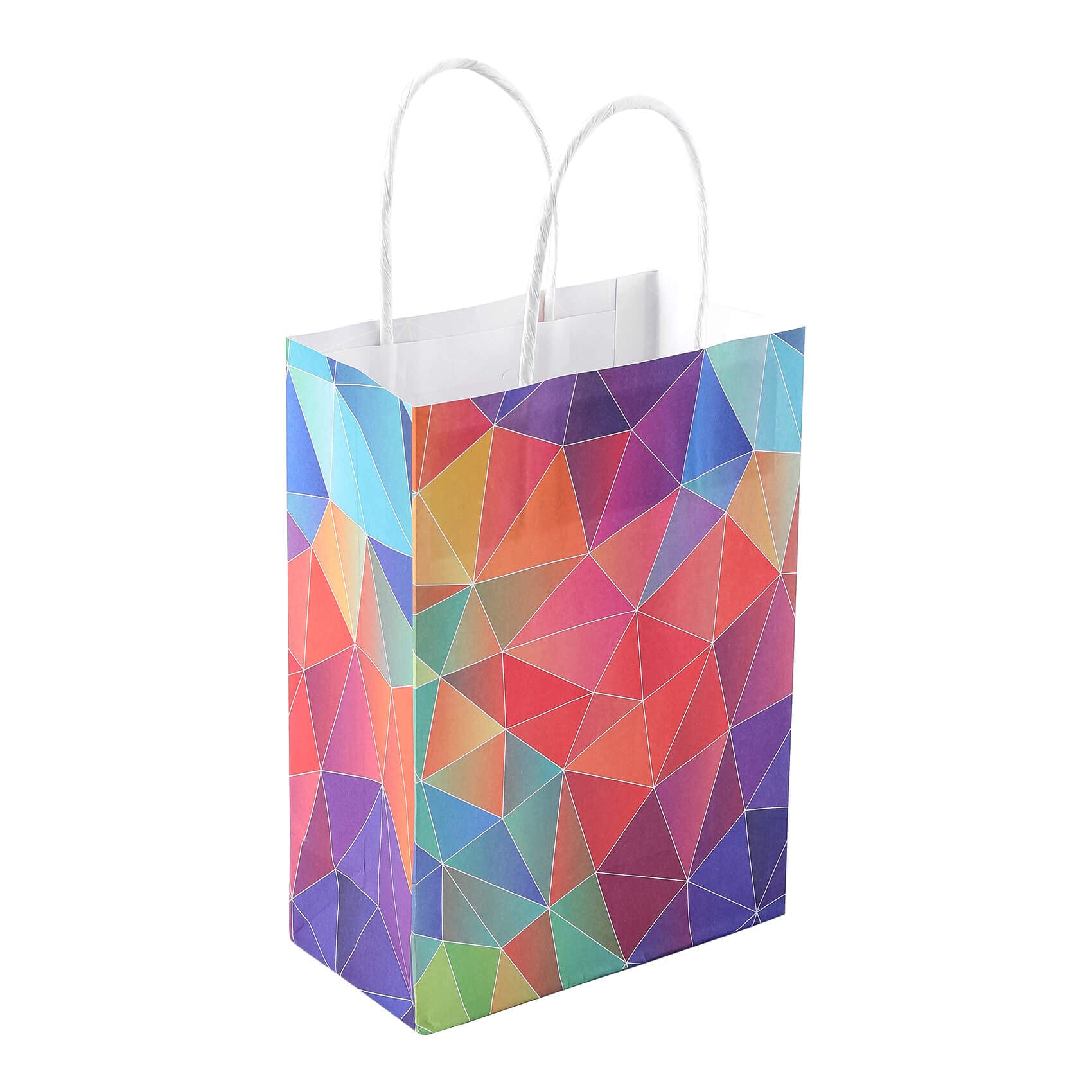 RELYRUNK Small Party Favor Bags with Handles Bulk 24 Pieces 6 x 3.15 x 8.2 Inches, Christmas Holiday Birthday Baby Shower Rainbow Gift Bags Various Sizes